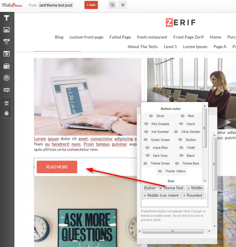 MotoPress Page Builder Version 2.1.0: Zerif Theme Integration - MotoPress