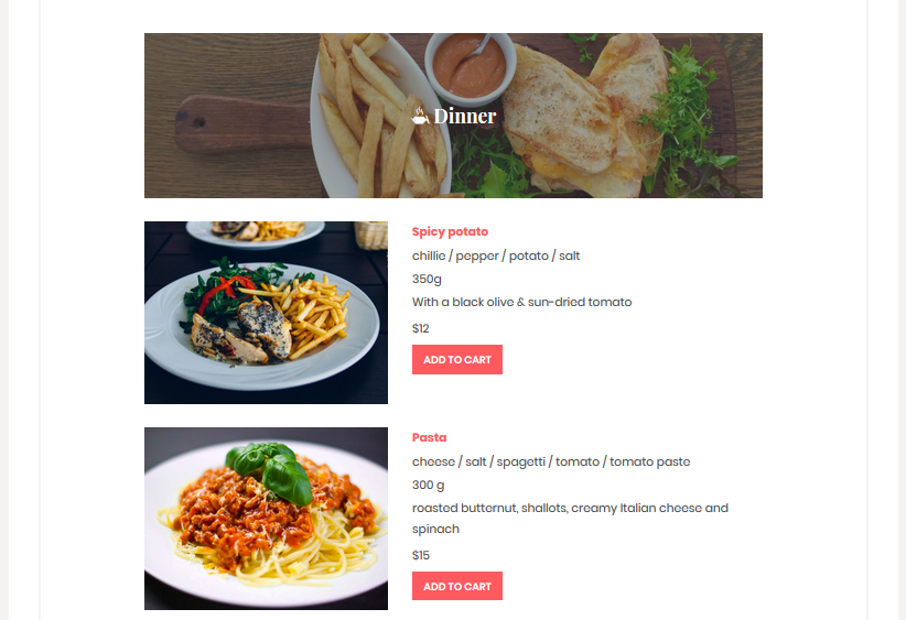 Restaurant Menu Plugin For Woocommerce QuyaSoft
