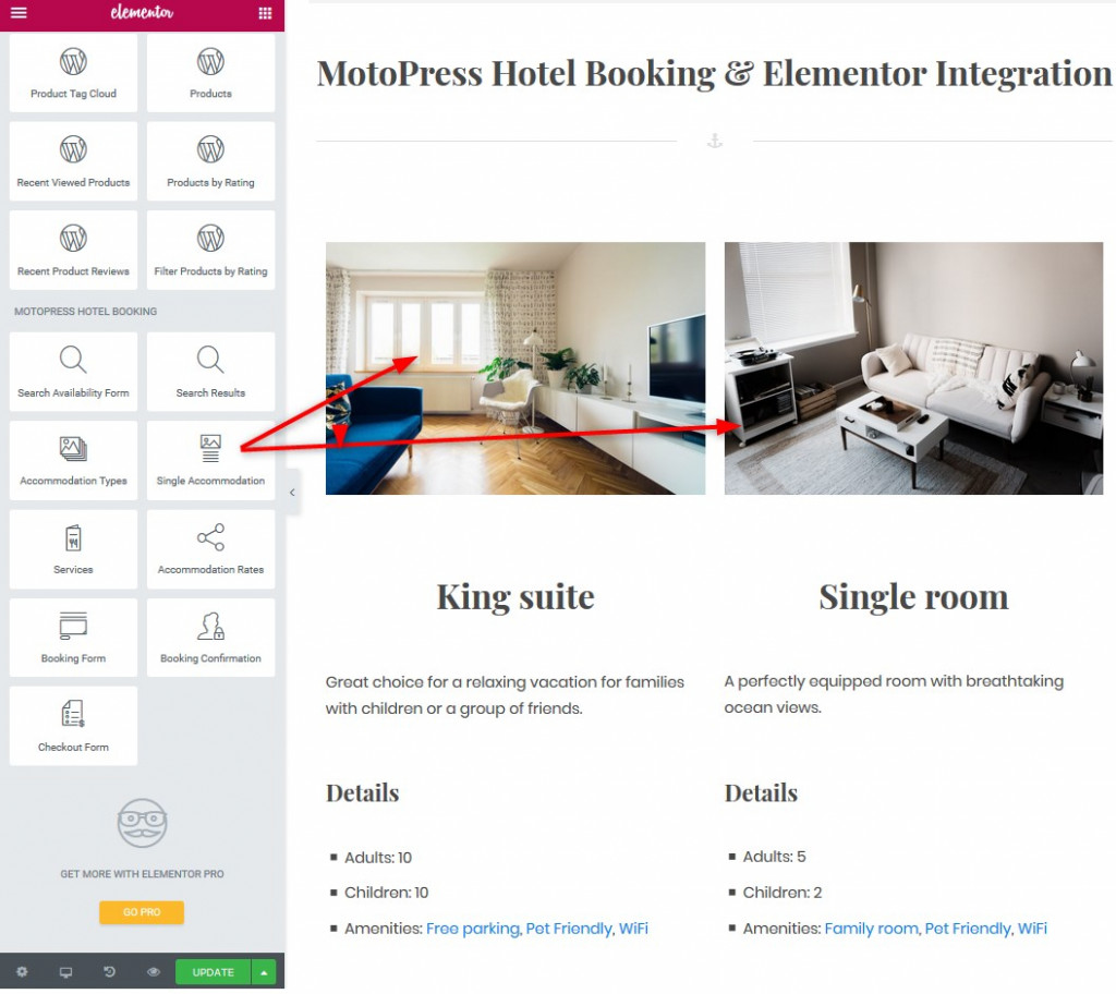 Hotel Booking & Elementor Integration Addon - MotoPress
