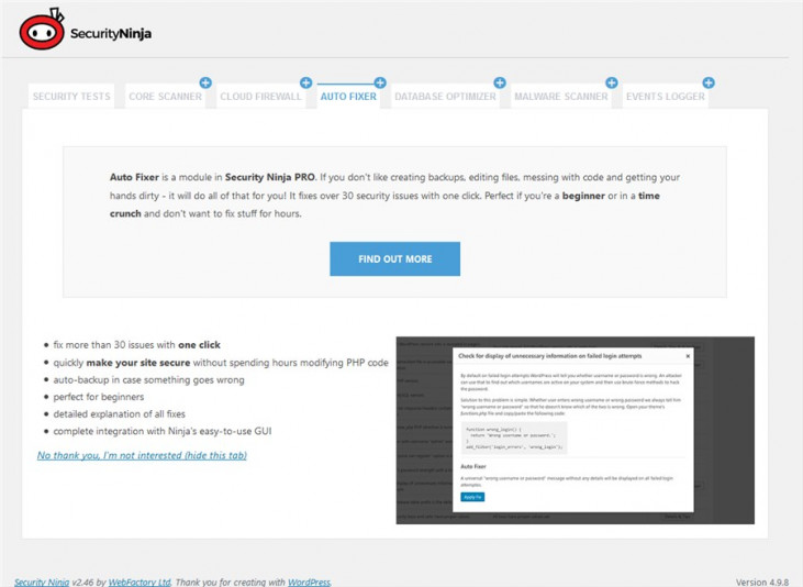 Check Your WordPress Website with Security Ninja Plugin - MotoPress