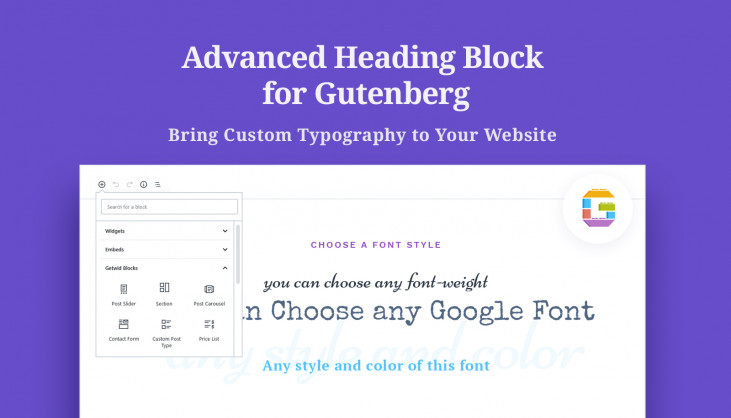 Getwid Blocks Advanced Heading Gutenberg Block Motopress