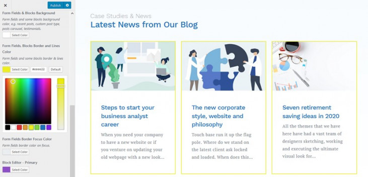 Getwid Gutenberg Free Theme: Block Colors - MotoPress