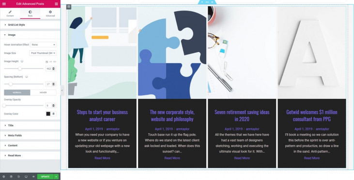 Stratum Advanced Posts Elementor Widget - MotoPress