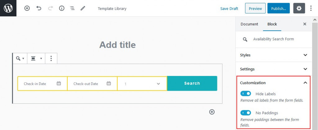 Make Hotel Booking Search Forms Horizontal - MotoPress
