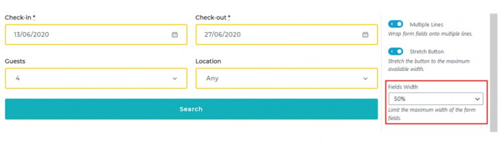 Make Hotel Booking Search Forms Horizontal - MotoPress