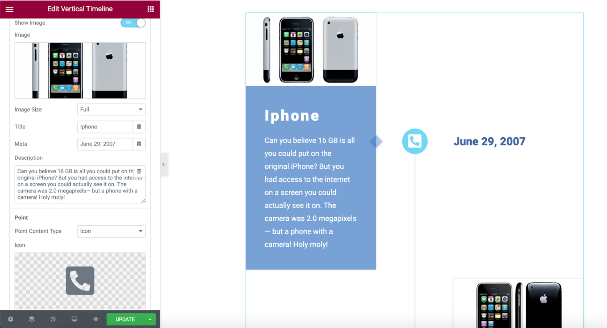 Stratum Elementor Horizontal & Vertical Timeline Widgets - MotoPress