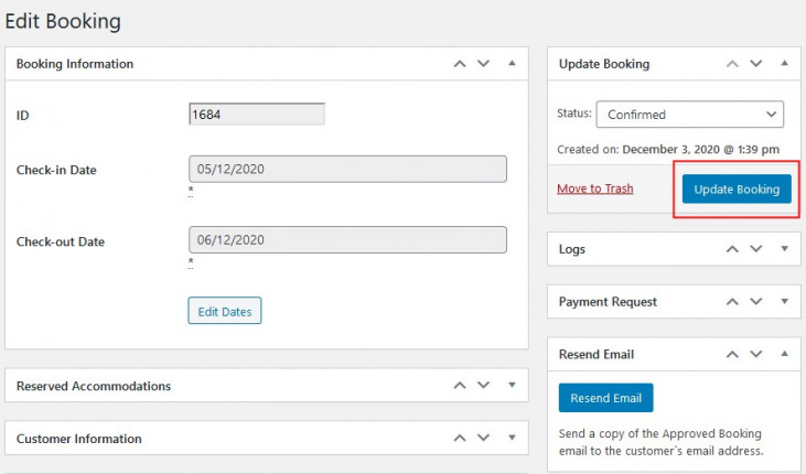 Hotel Booking: Notes & Resending Emails - MotoPress