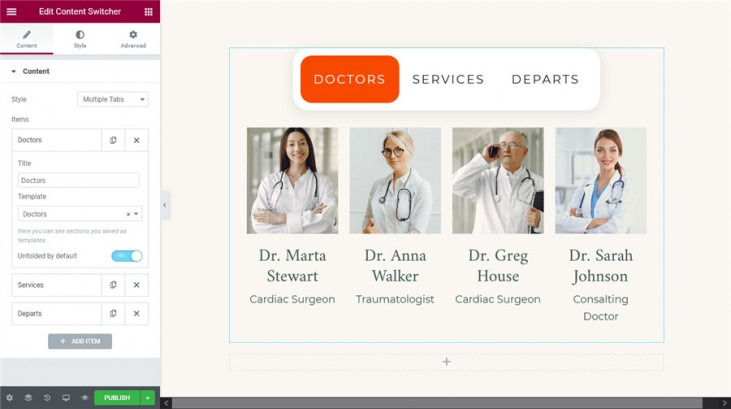 Toggle & Content Switcher Elementor Widgets - MotoPress