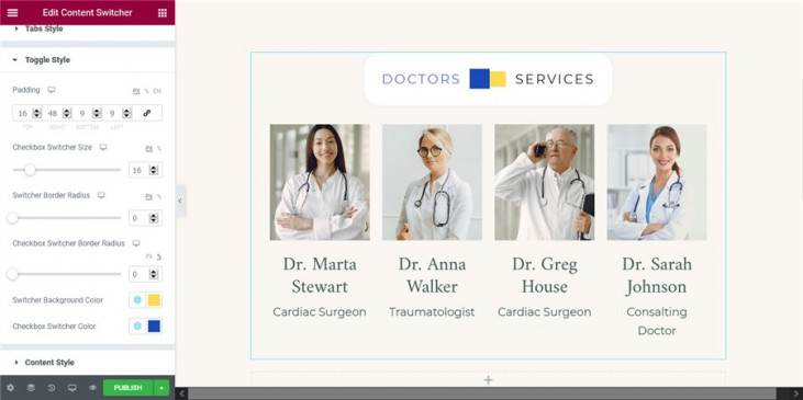 Toggle & Content Switcher Elementor Widgets - MotoPress