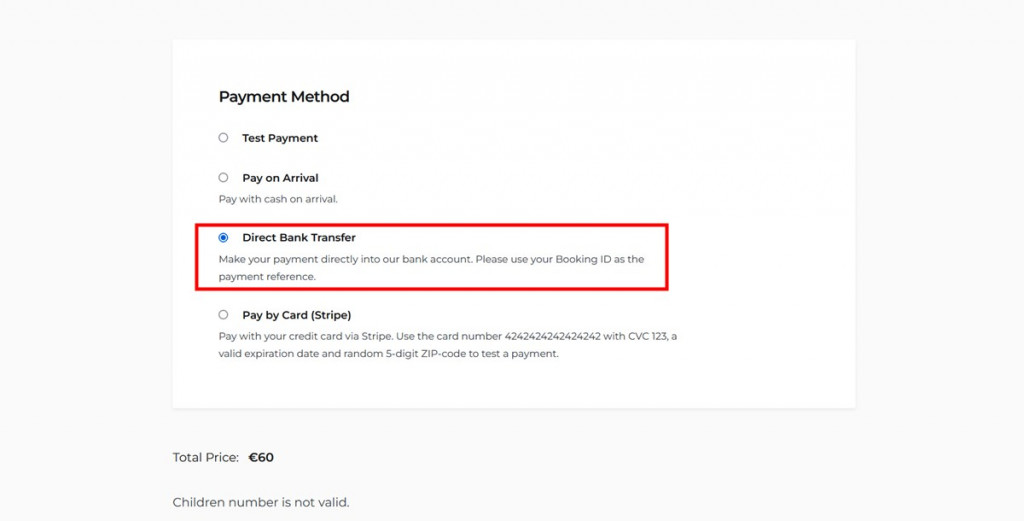 Direct bank transfer - Payment Gateways - MotoPress