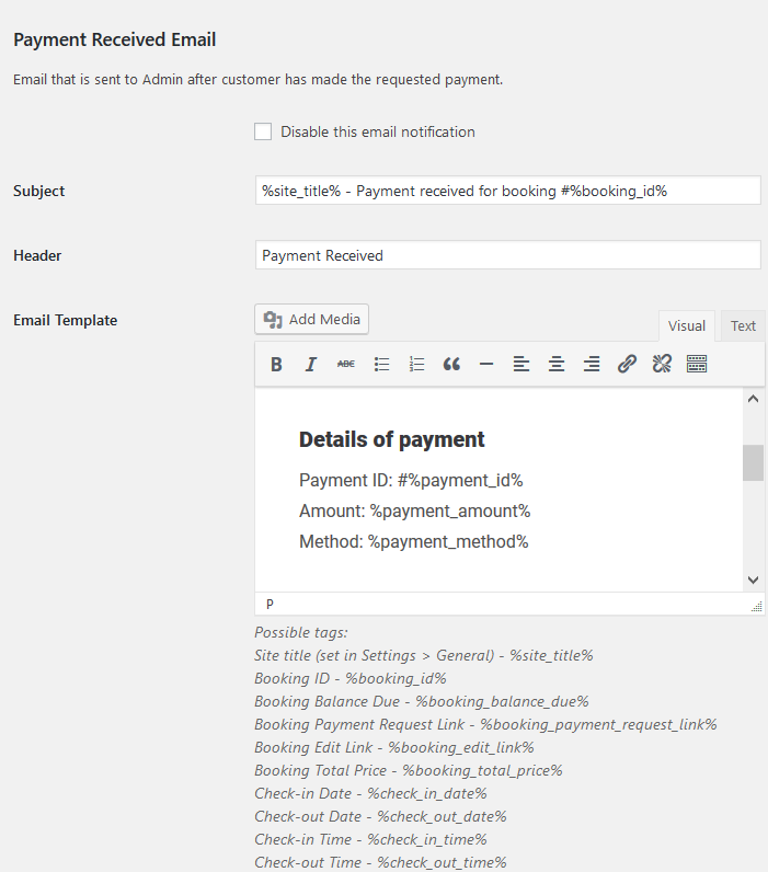 Payment Request - Hotel Booking Addons - MotoPress