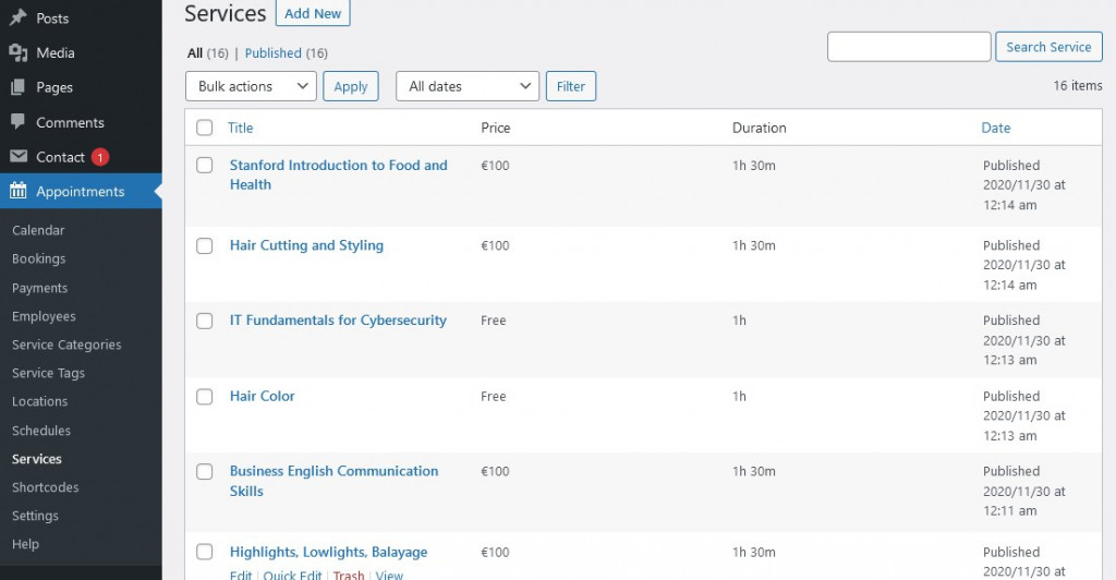 Add services - Services - MotoPress