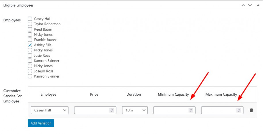 Customize Service Capacity & More since 1.3.1 - MotoPress