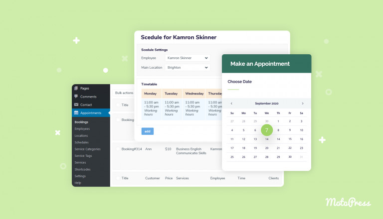 Best WordPress Scheduler Plugin for Appointments - MotoPress