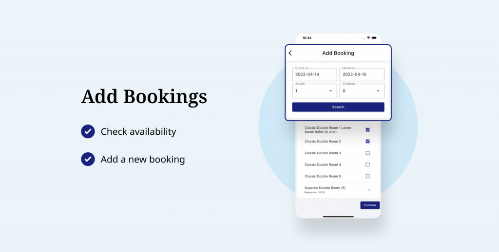 Hotel Booking Mobile App: Bookings on Phone - MotoPress