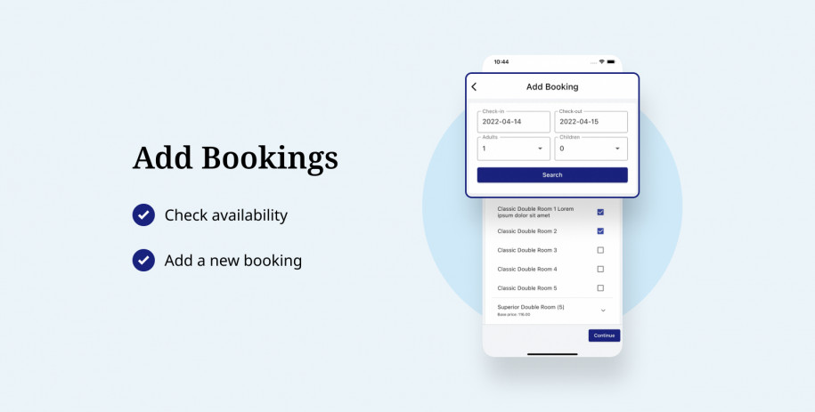 Hotel Booking Mobile App: Bookings on Phone - MotoPress
