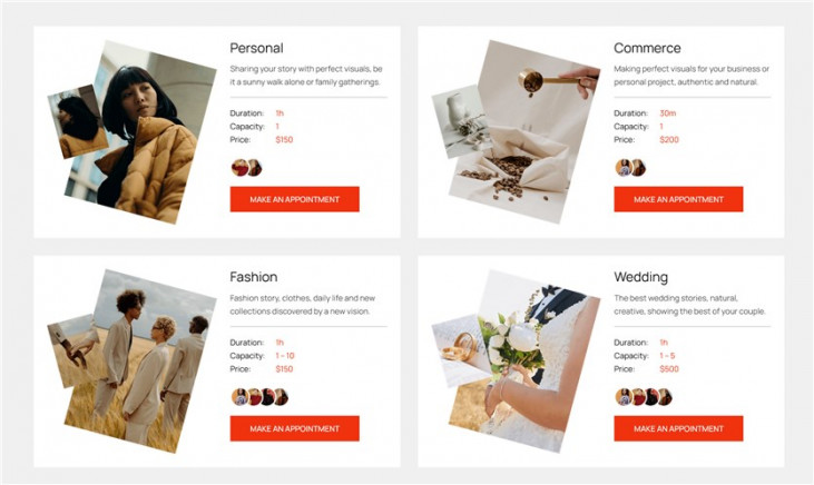 WordPress Theme with the Photography Booking System - MotoPress