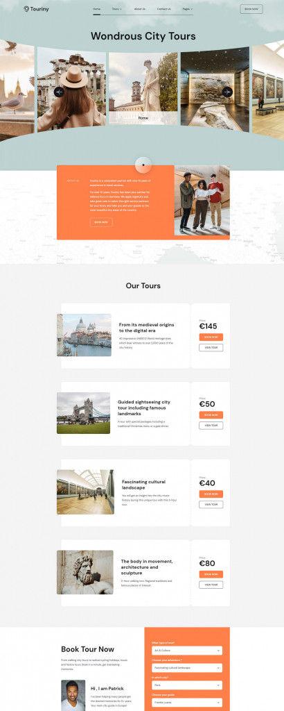 Responsive Travel Agency WordPress Theme - Touriny by MotoPress