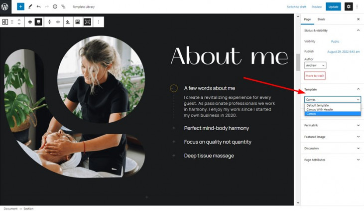 Set up the front page - Restline - MotoPress