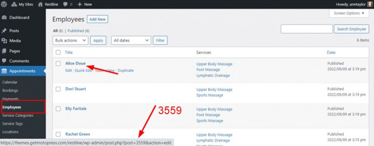 Set up inner pages - Restline - MotoPress