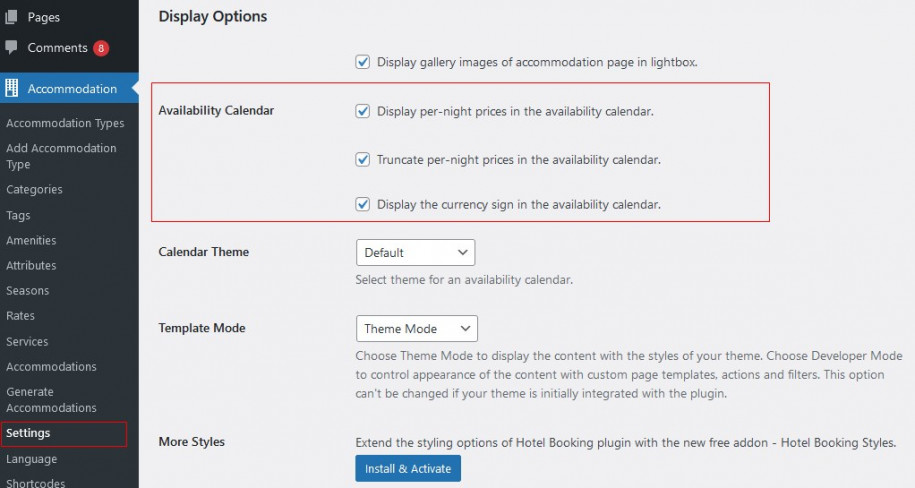 How to Display Prices in Hotel Booking Availability Calendar - MotoPress