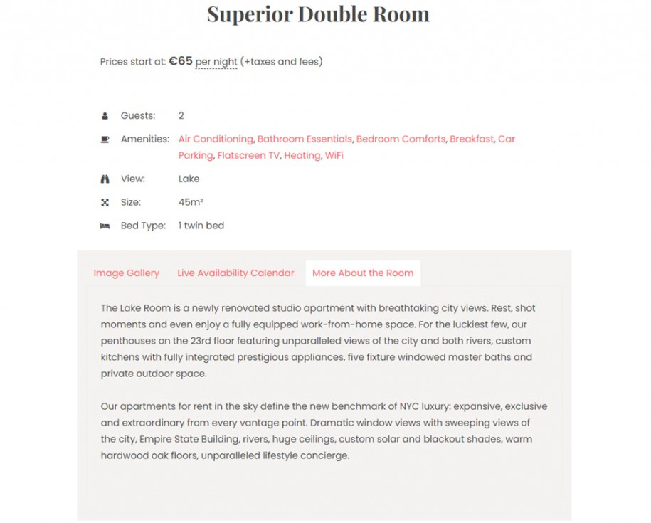 Edit Individual Accommodation Pages with Hotel Booking Styles Add-on ...