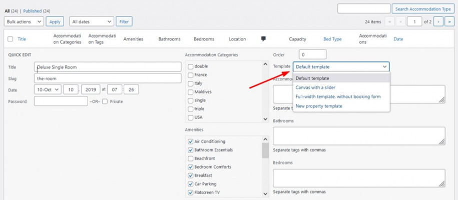 Edit Individual Accommodation Pages with Hotel Booking Styles Add-on ...