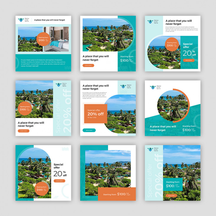 Download Free Social Media Banner Templates for Hotels (PSD) - MotoPress