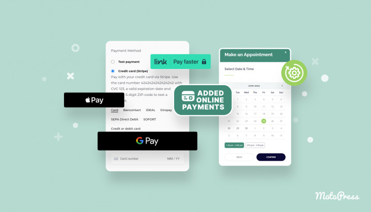 Activate Apple Pay, Google Pay & Link since Appointment Booking 1.16.0 ...