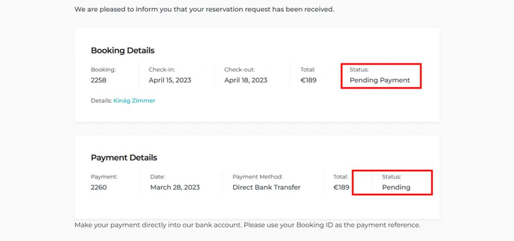 Revamped Direct Bank Transfer Method since Hotel Booking 4.7.0 - MotoPress