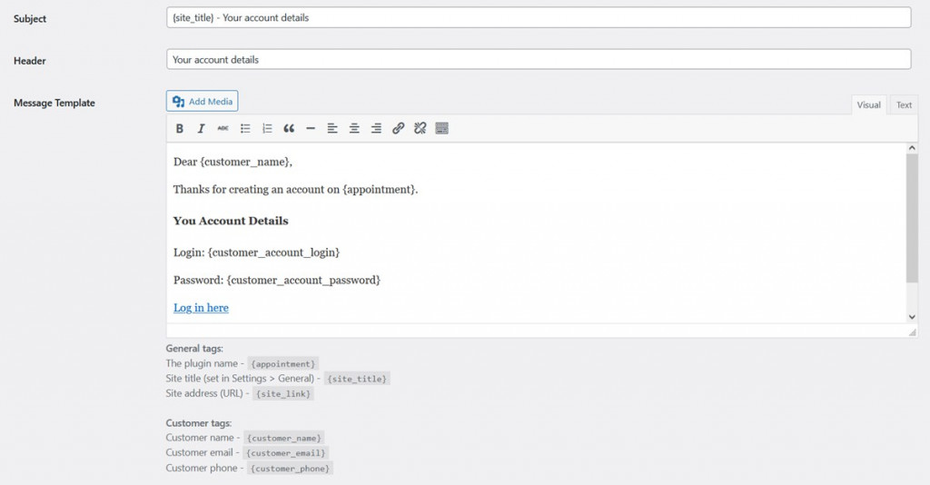 Customer accounts - Appointment Booking - MotoPress