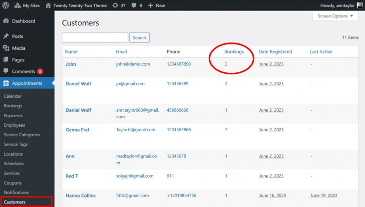 Customer accounts - Appointment Booking - MotoPress