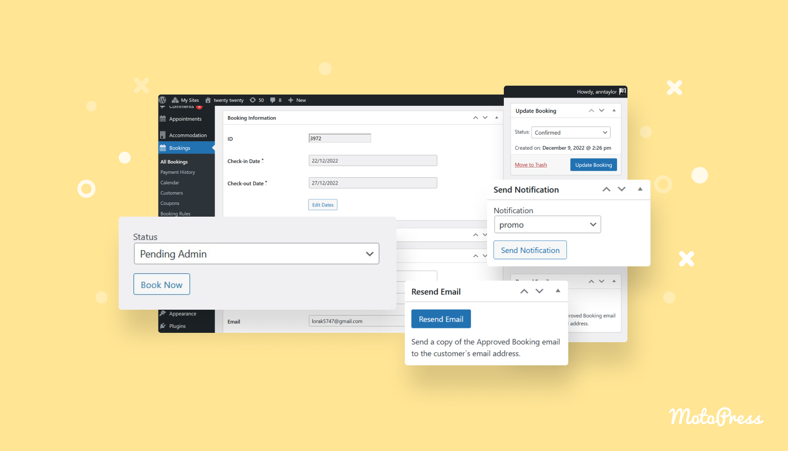 Add Bookings with Pending Status from Backend & Send Notifications ...