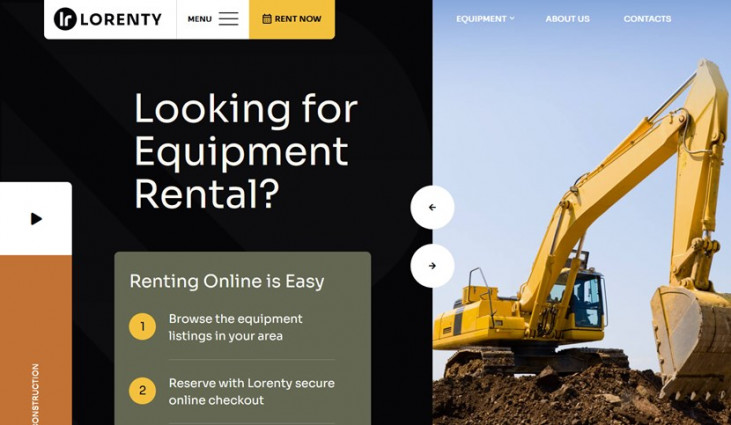 Best Rental WordPress Theme for Equipment: 5 Sites in One, Booking ...