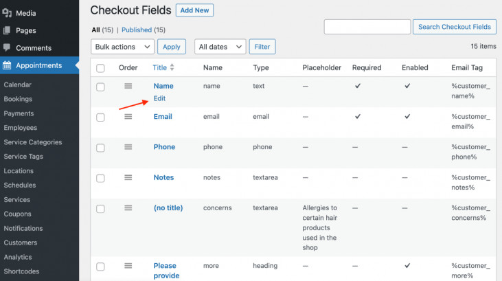 Appointment Booking Checkout Fields - Appointment Booking Addons - MotoPress