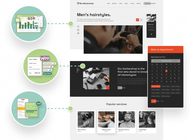 Bro Barbershop Theme - Free Hair Salon WordPress Theme - MotoPress