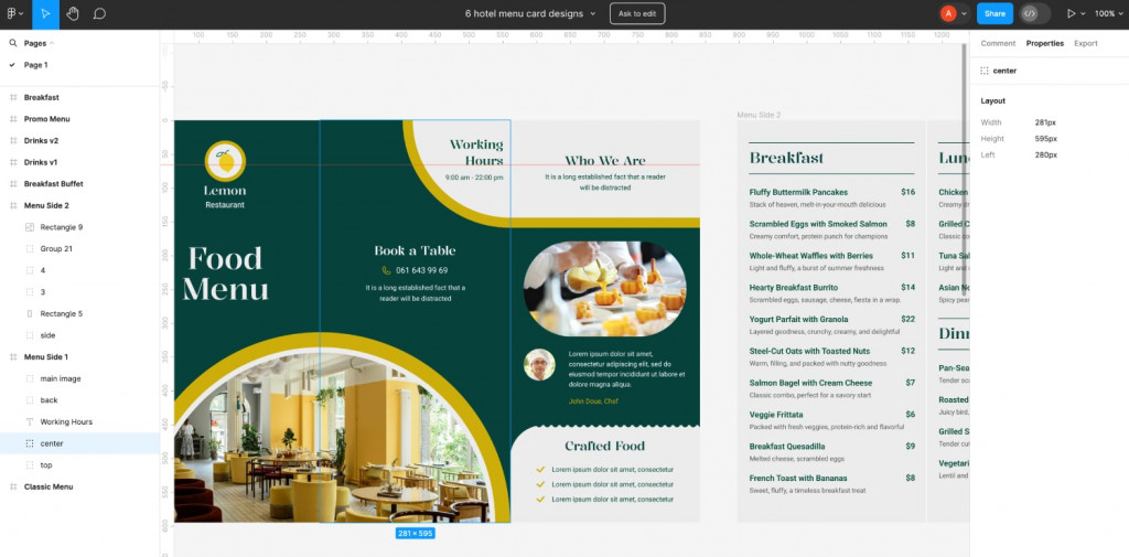 Hotel Menu Card: Download Beautiful Design Templates - MotoPress