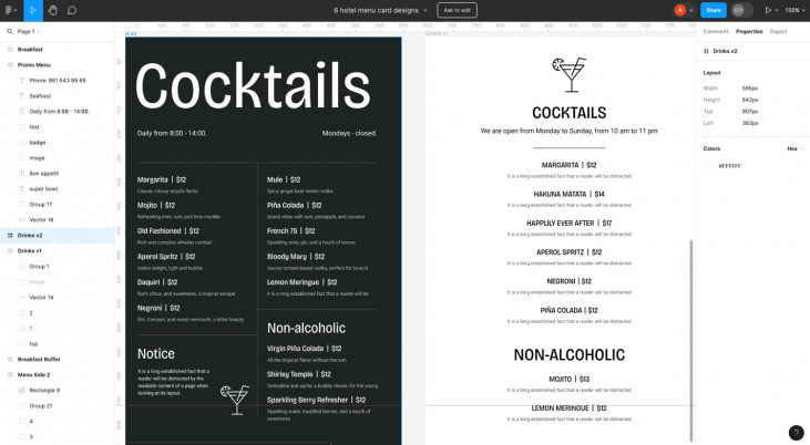 Hotel Menu Card: Download Beautiful Design Templates - MotoPress