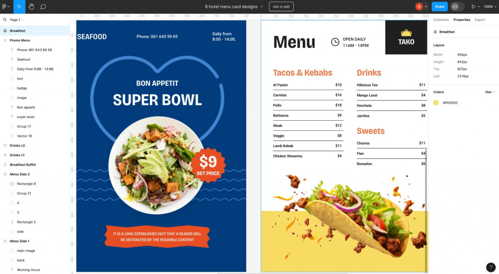 Hotel Menu Card: Download Beautiful Design Templates - MotoPress