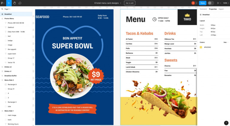 Hotel Menu Card: Download Beautiful Design Templates - MotoPress