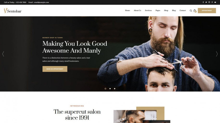 15 Best Barber Website Template Design Options - MotoPress