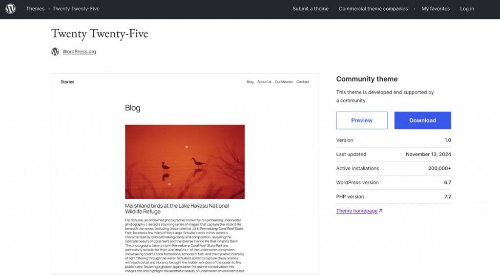 Twenty Twenty-Five Theme Demo - Instant Live Preview - MotoPress