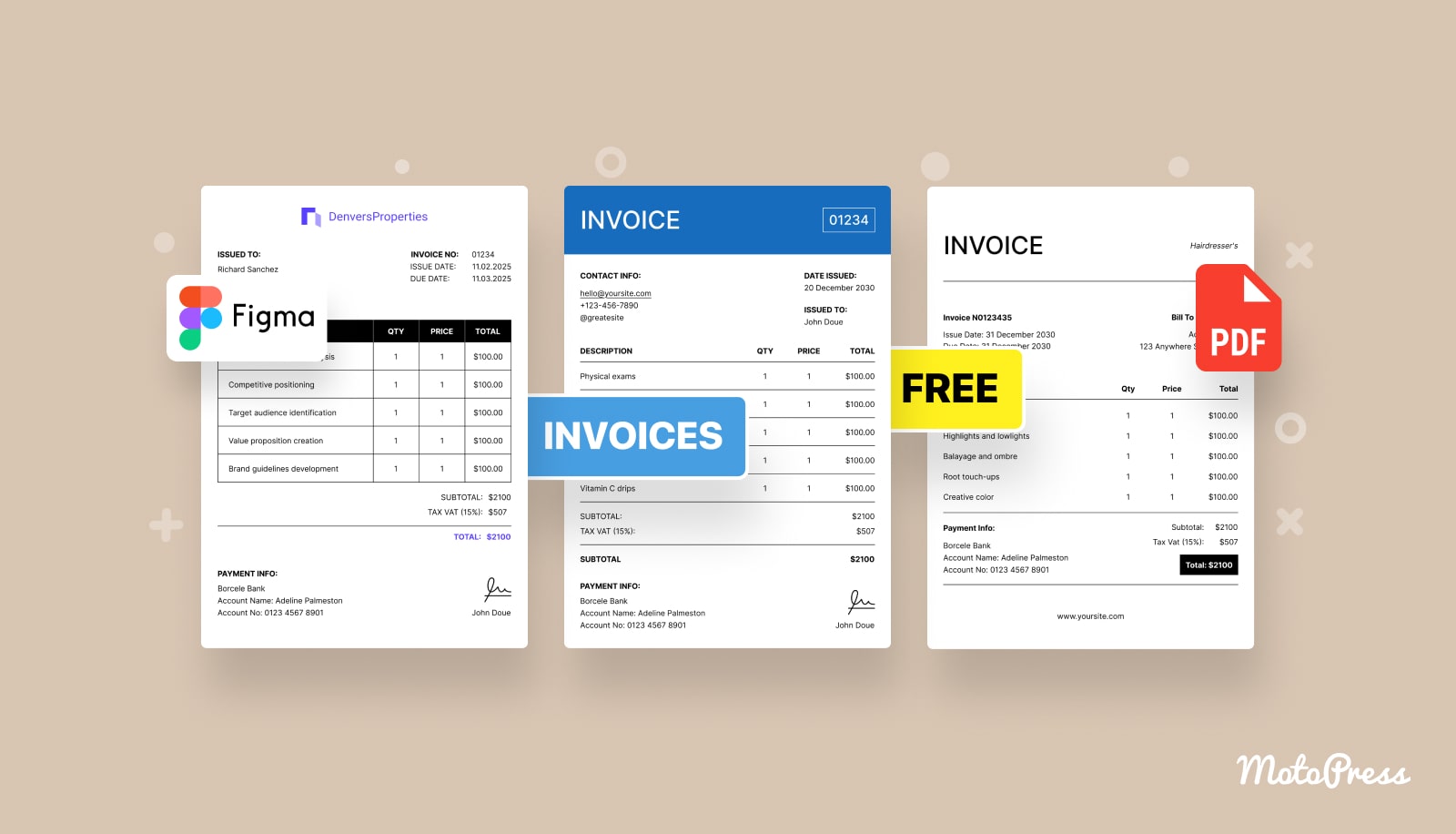 Free Service Invoice Templates - Download & Bill Like a Pro - MotoPress