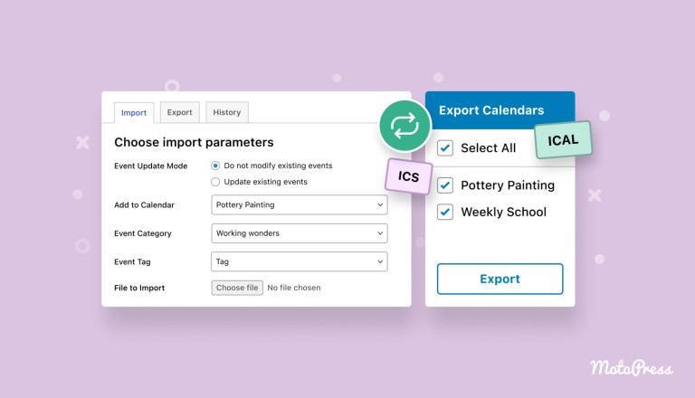 WordPress iCal Import & Export in Events Calendar Plugin - MotoPress