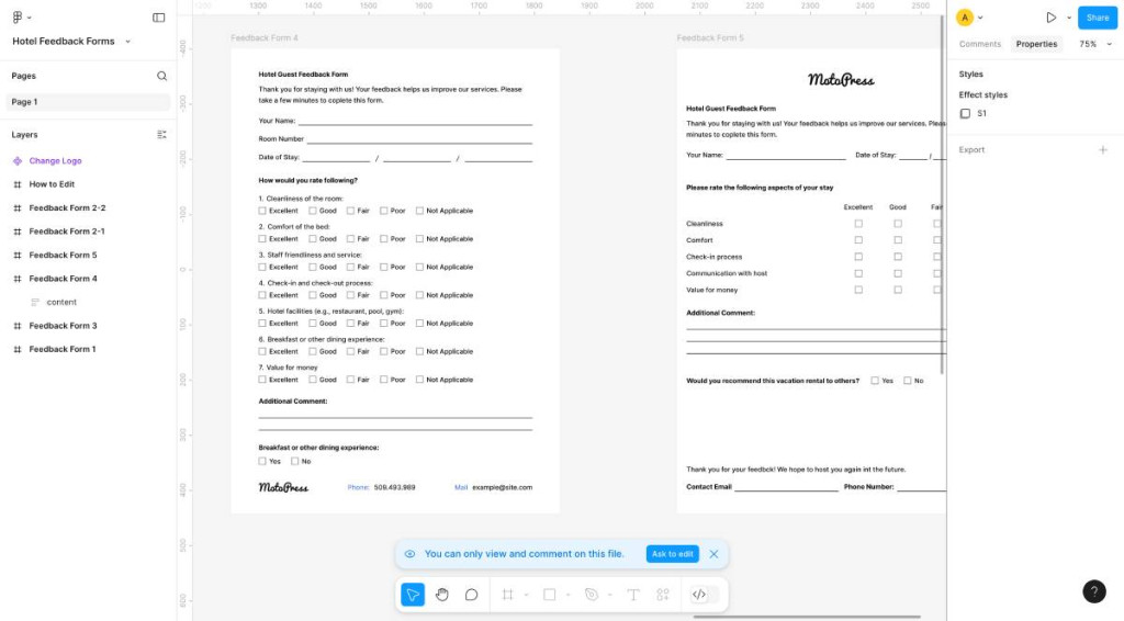 Get Your Free Hotel Feedback Form Templates for Figma! - MotoPress