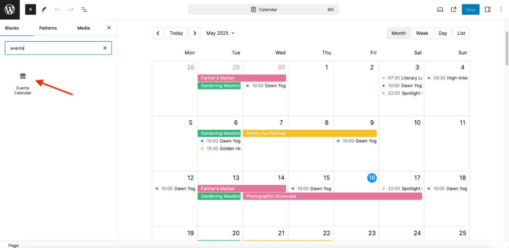 How to Add the Event Calendar WordPress Block? - MotoPress