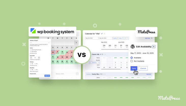 WP Booking System vs MotoPress Booking Calendar: Which WordPress Plugin Wins? - MotoPress